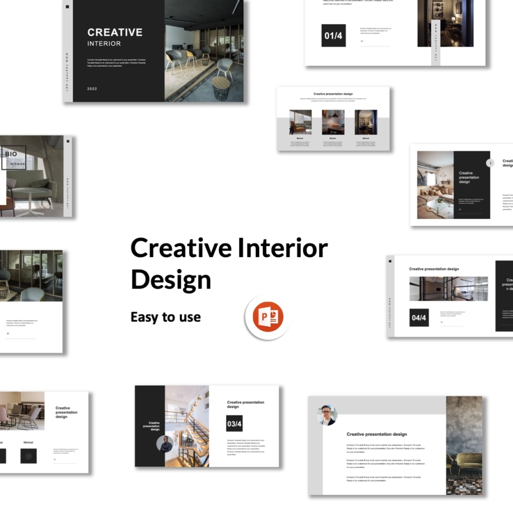 Cool Black Interior Proposal PowerPoint Template – Original and High ...
