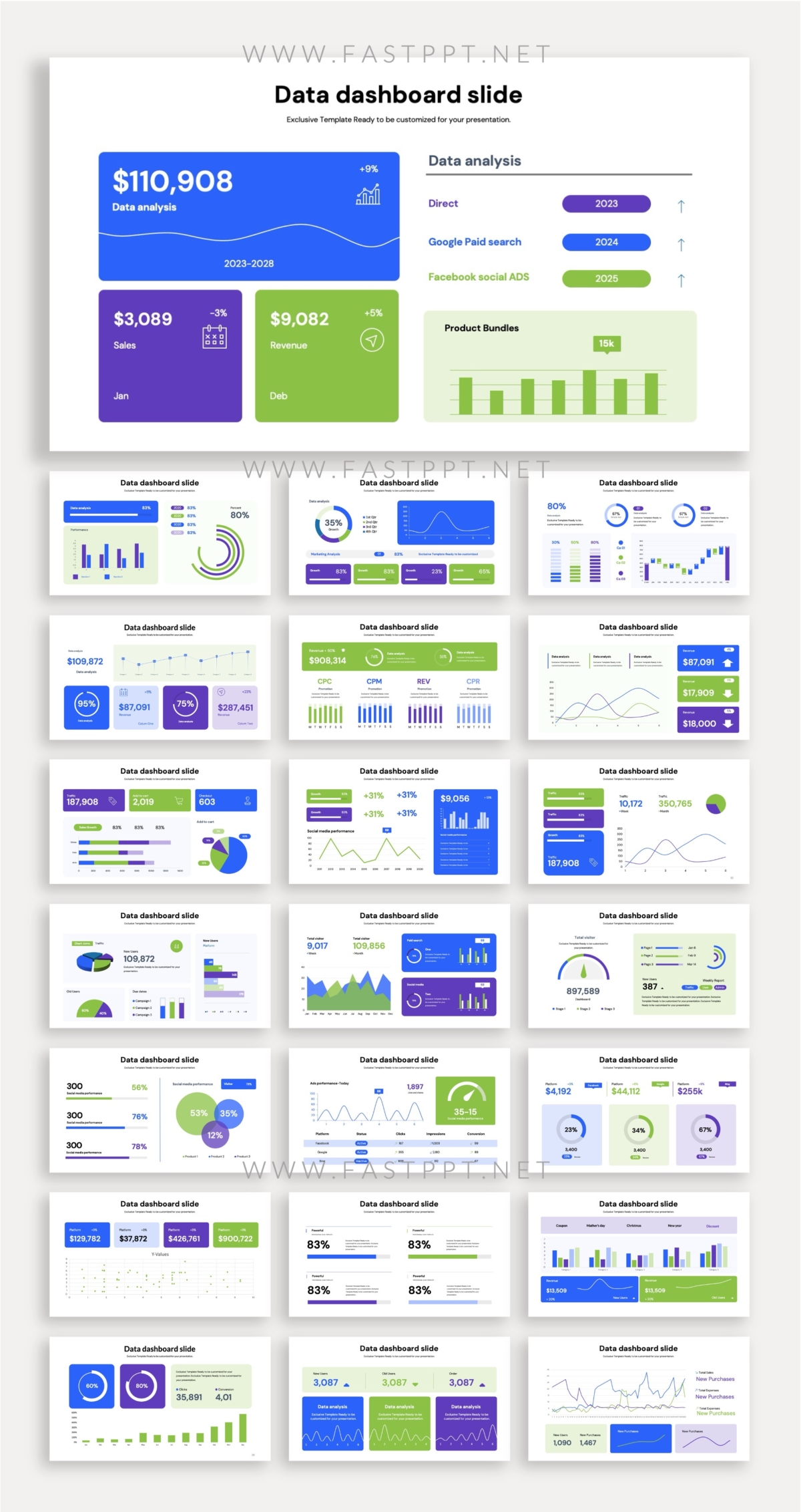 Data Dashboard Infographic Template – 2026 Trending PowerPoint Templates