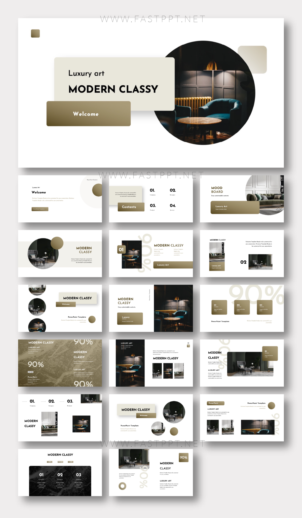 Modern Luxury Art Classy PowerPoint Template – Original and High ...