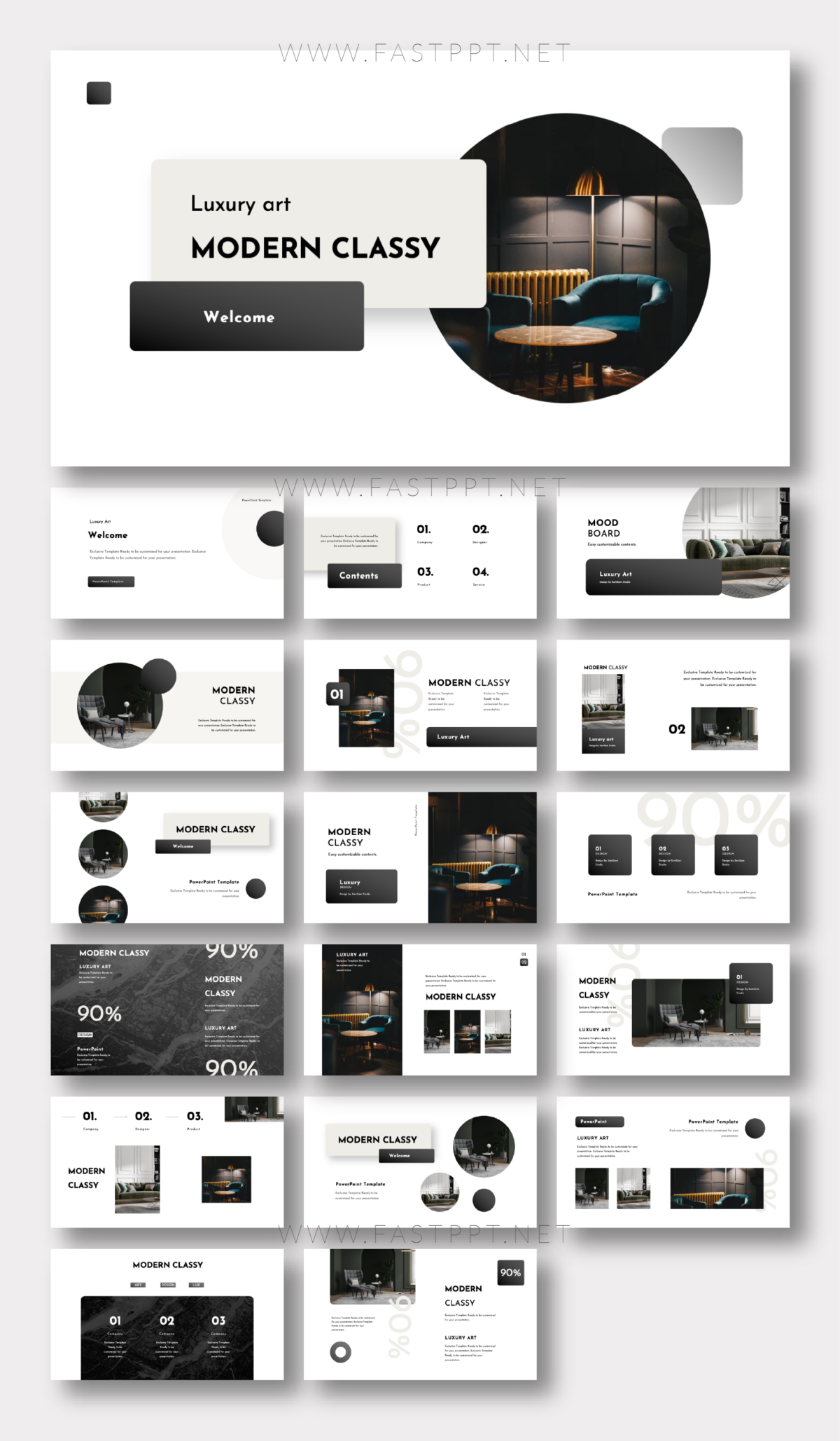Modern Luxury Art Classy PowerPoint Template – Original and High ...