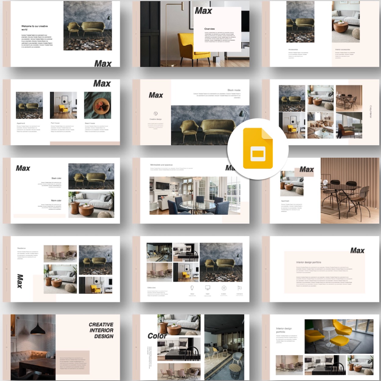 Google Slides-Design Studio Interior Project Template – Original and ...