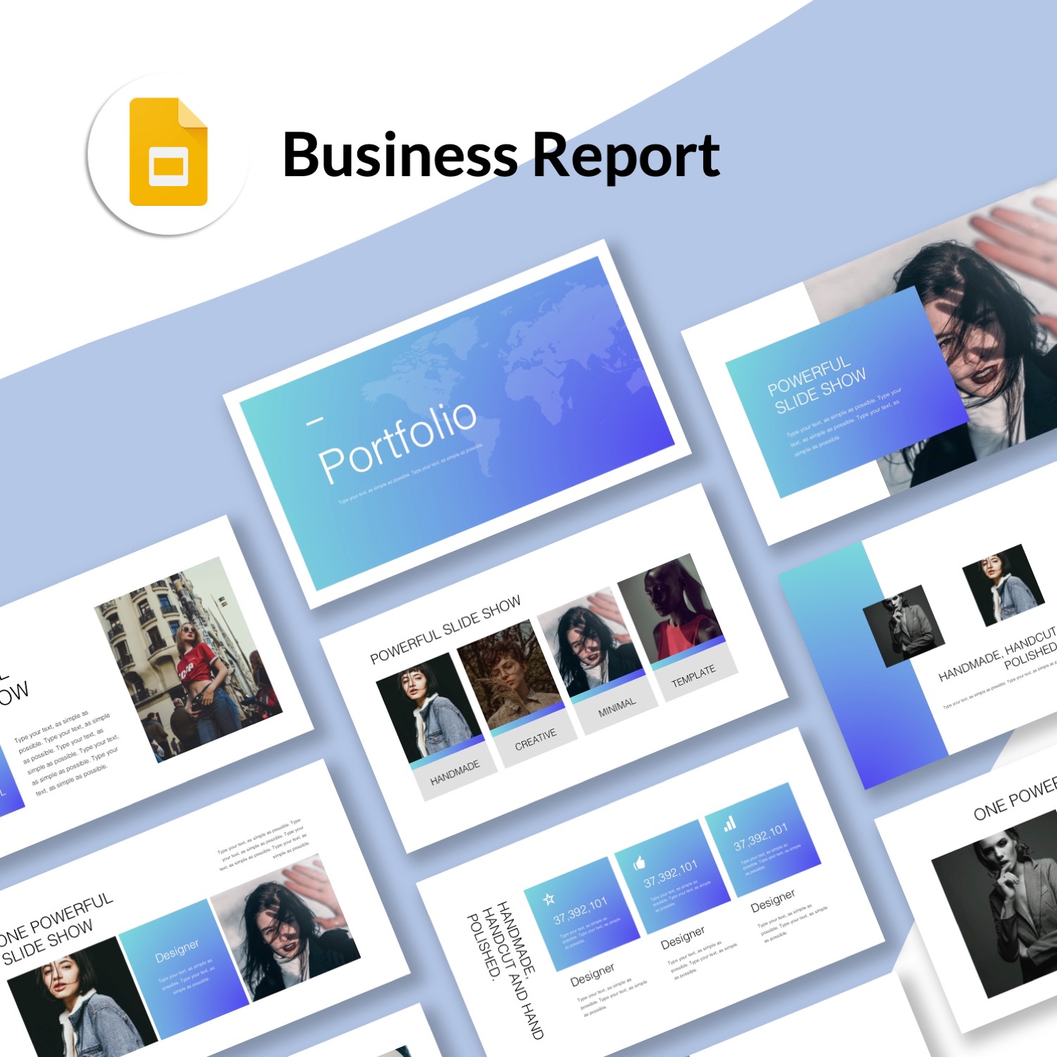 Google Slides-Business Report Portfolio PowerPoint – Original and High ...