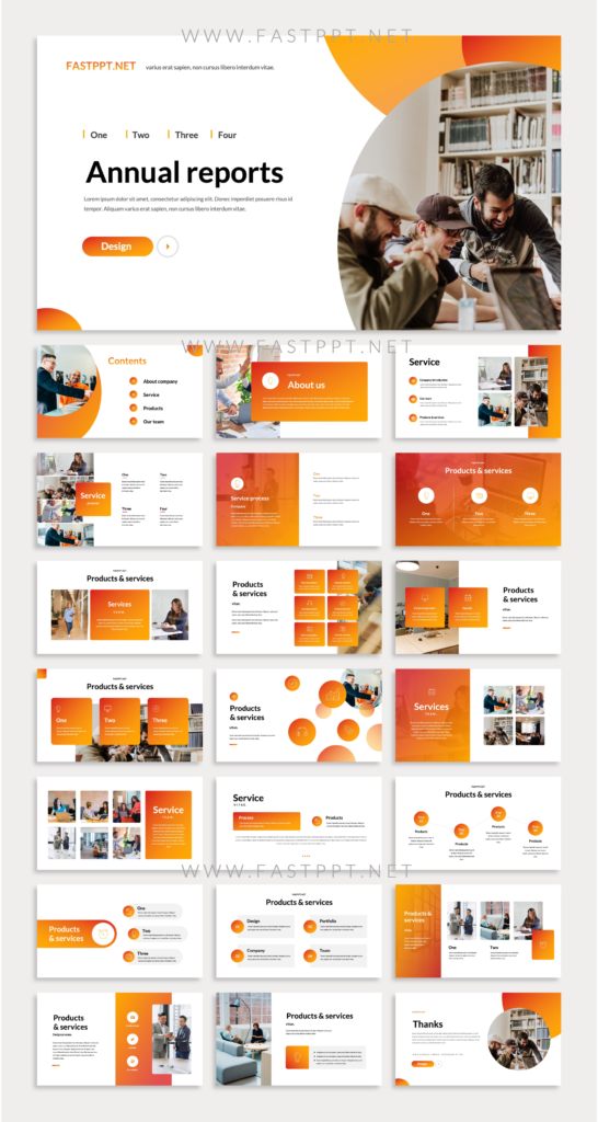 Aesthetic Powerful Business Annual Report PowerPoint Template ...