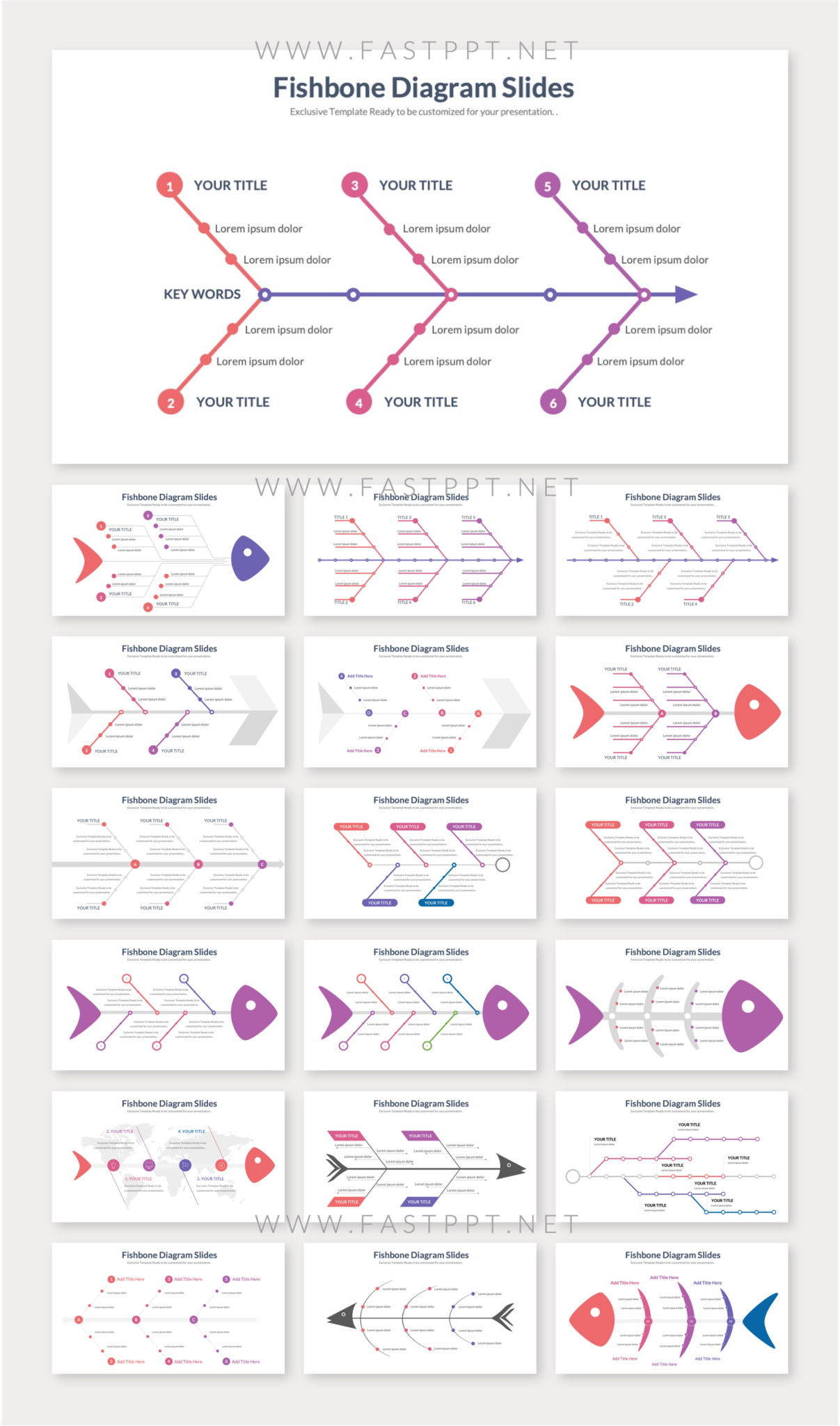 Fishbone Diagram Infographic PowerPoint Template – Original and High ...