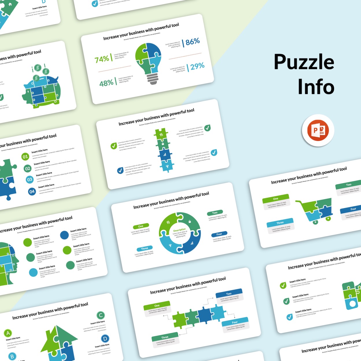 Puzzle Infographic PowerPoint Template Slides – Original and High ...
