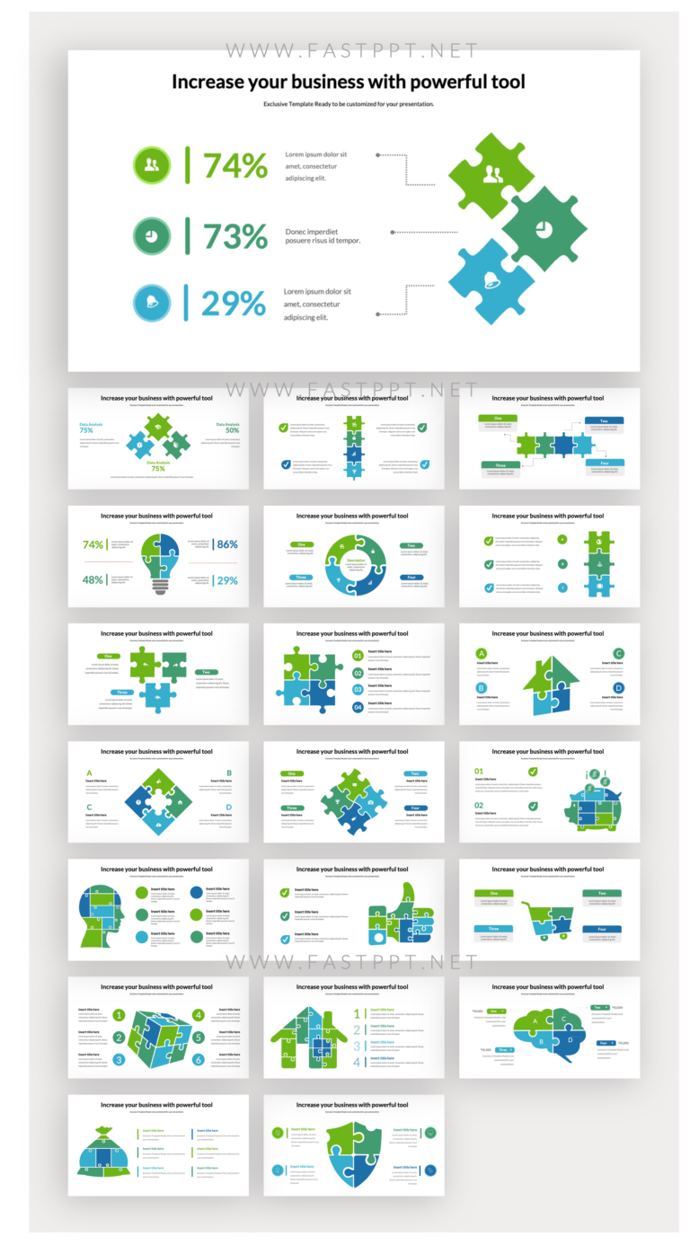 Puzzle Infographic PowerPoint Template Slides – Original and High ...