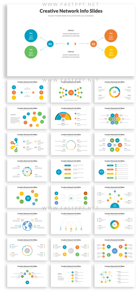 Creative Network Infographic Powerpoint Template Original And High