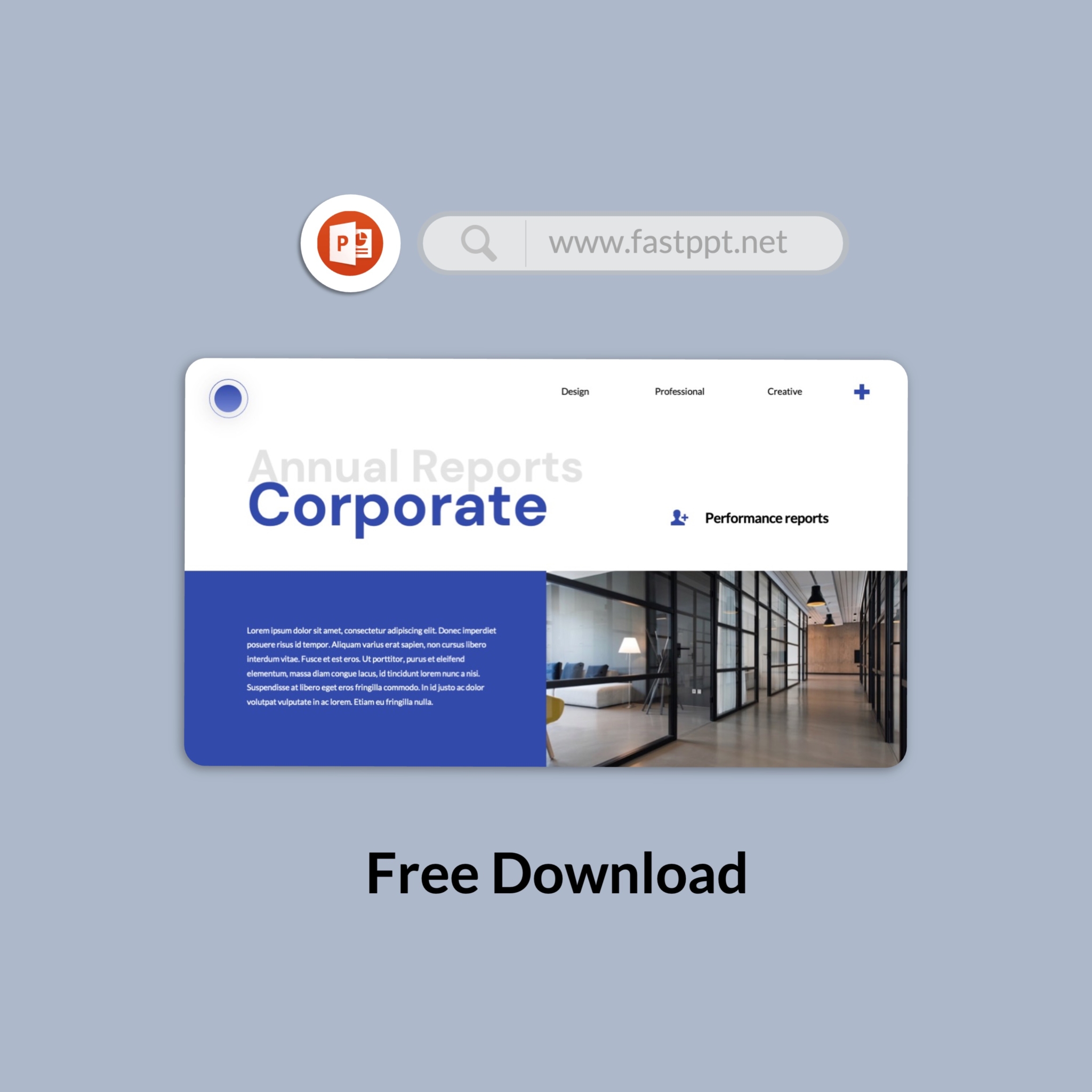 FREE – Corporate Report Creative PowerPoint Template – Original and ...
